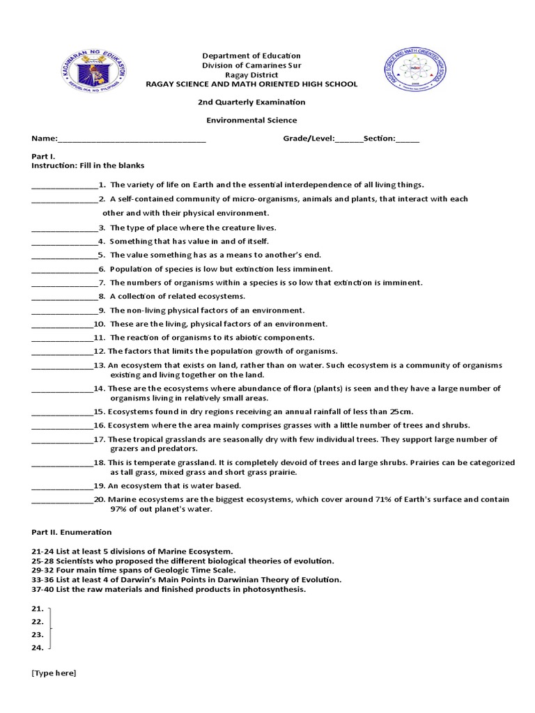 Envi Sci 7 2nd Grading | PDF | Photosynthesis | Biology