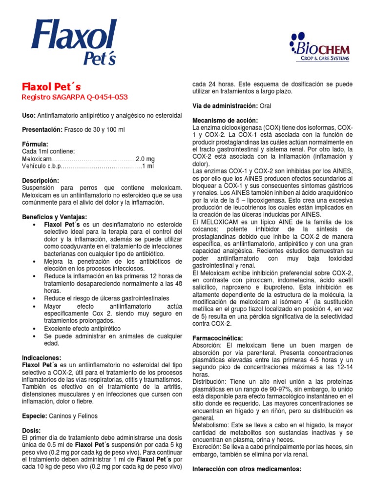 543152FT Flaxol Pet S | PDF | Droga anti-inflamatoria libre de ...