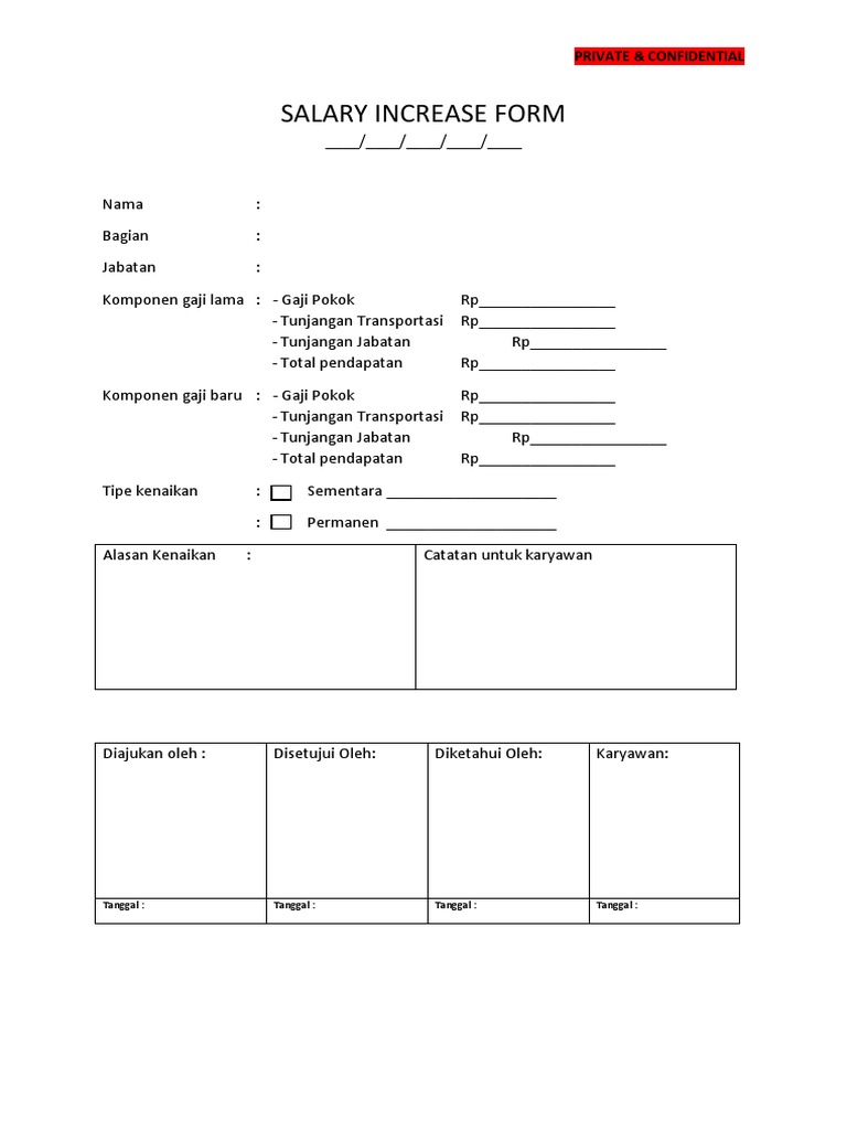 Salary Increase Form | PDF
