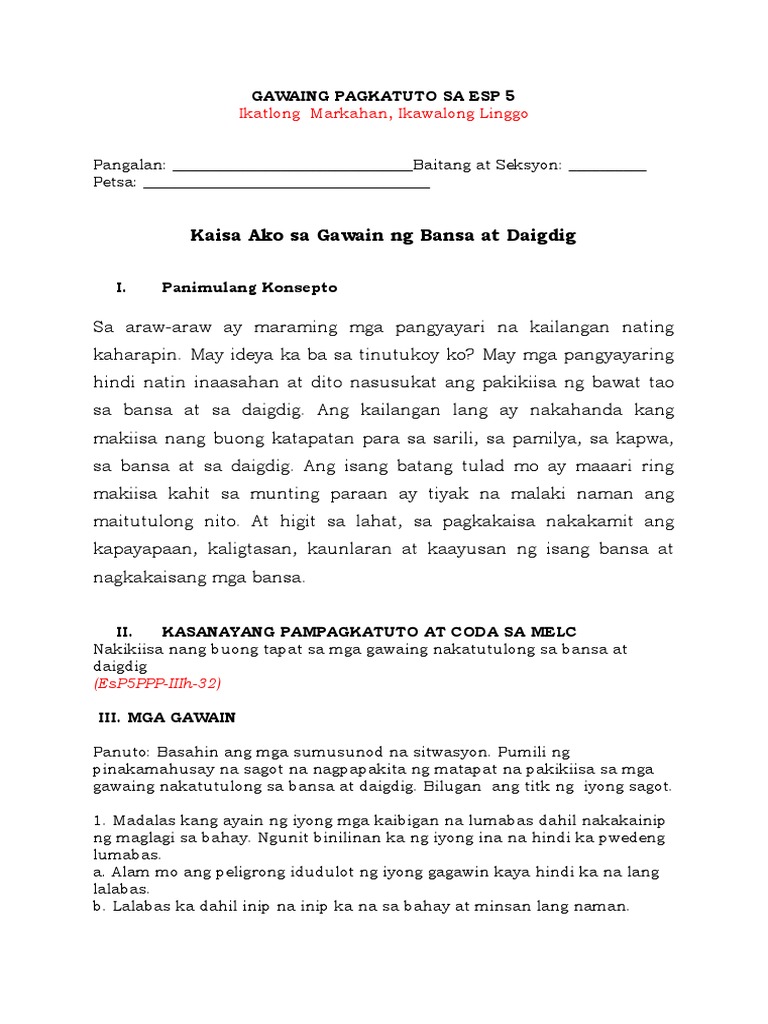 Las Esp 5 Q3 W8 | PDF