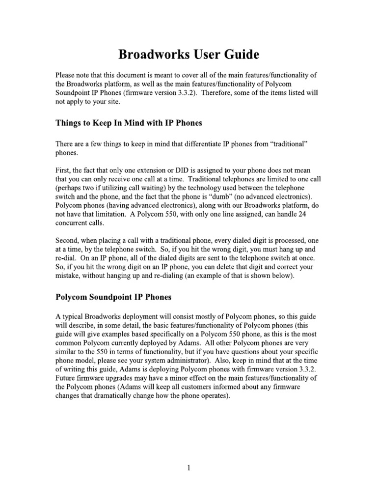 Broadworks User Guide | PDF