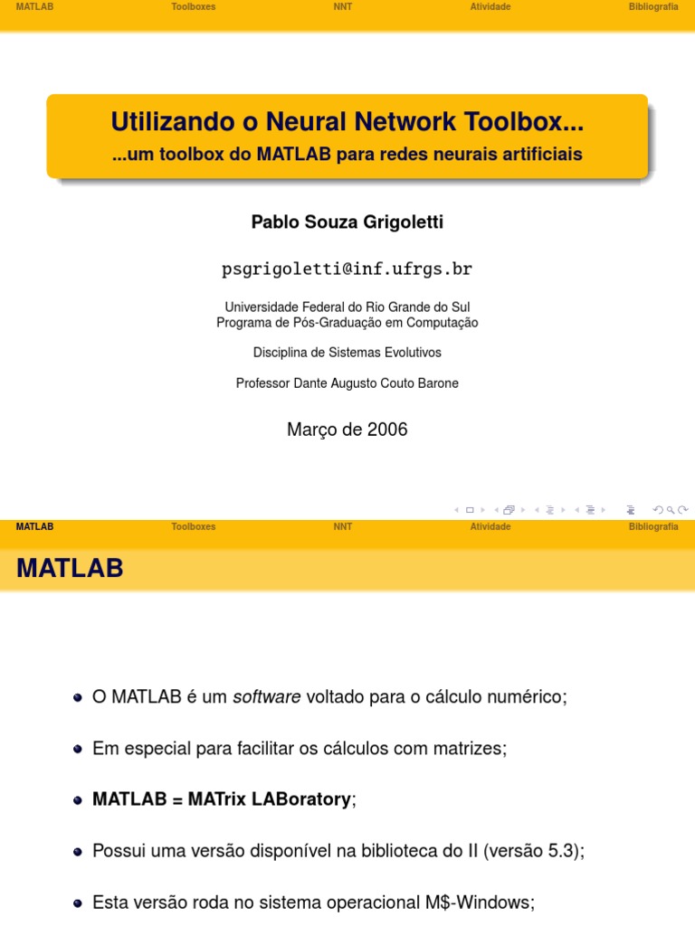 Utilizando o Neural Network Toolbox | PDF | Matlab | Biblioteca ...