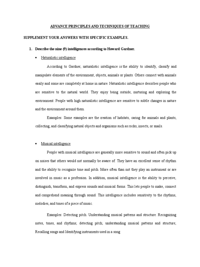 Advance Principles and Techniques in Teaching | PDF | Teaching Method ...