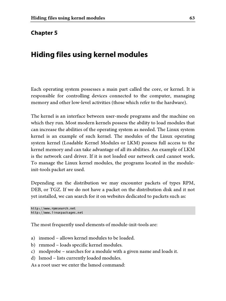 Hiding Files Using Kernel Modules | PDF | Computer Program | Programming