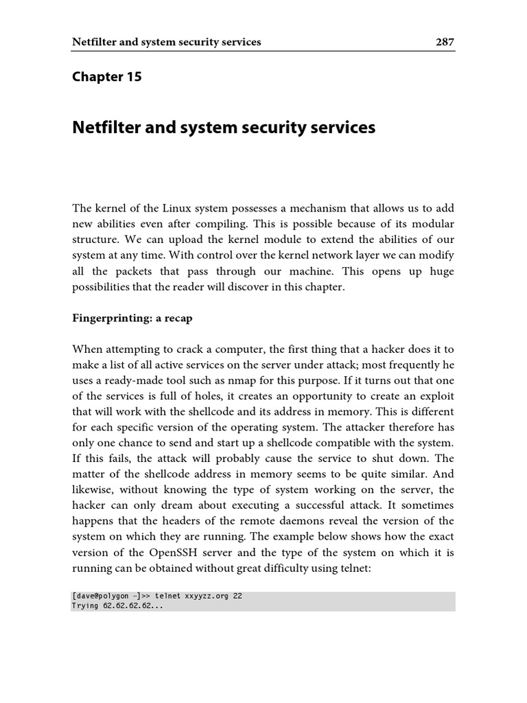 Netfilter and System Security Services | PDF | Transmission Control ...