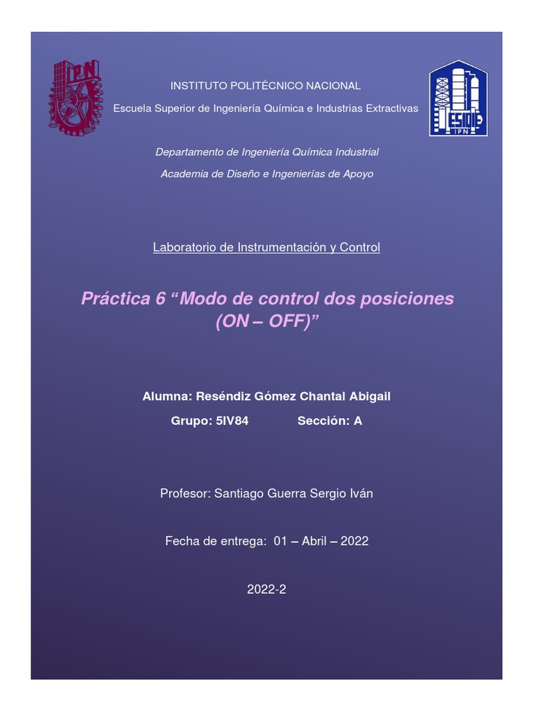 Práctica 6. Modo de Control Dos Posiciones (ON-OFF) | PDF