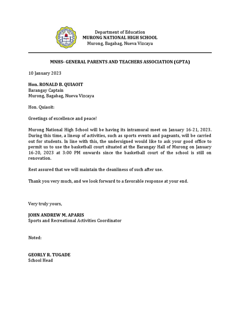 Communication Letter (Letter of Approval) | PDF