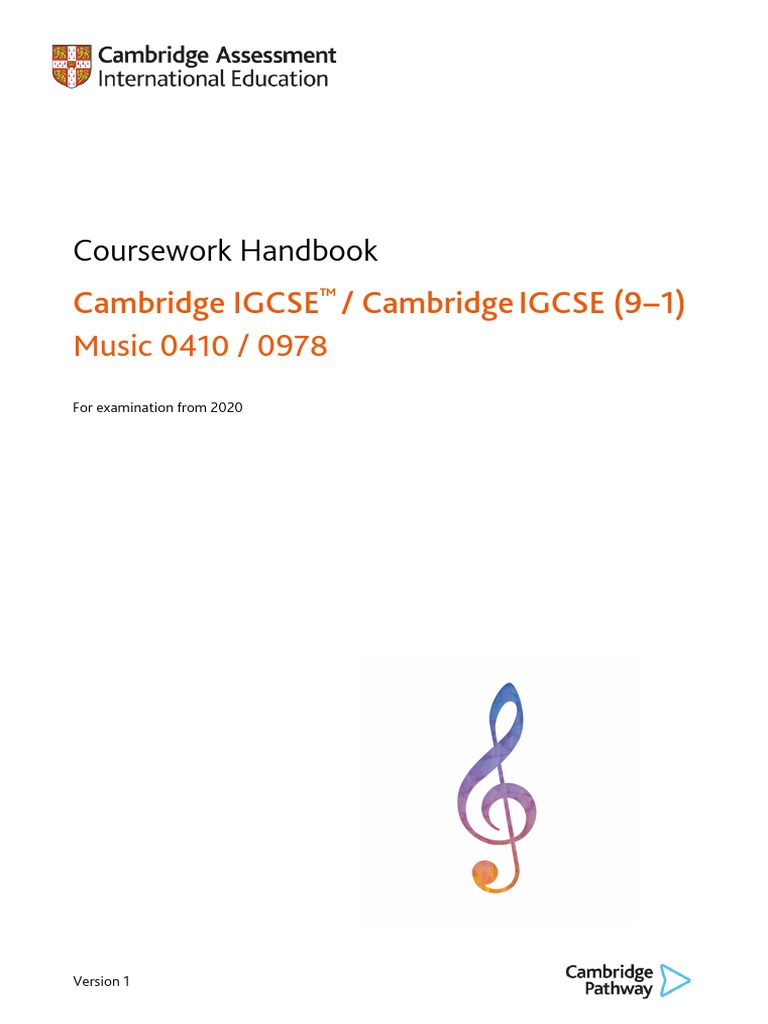 Coursework Handbook: Cambridge IGCSE / Cambridge IGCSE (9 1) Music 0410 ...