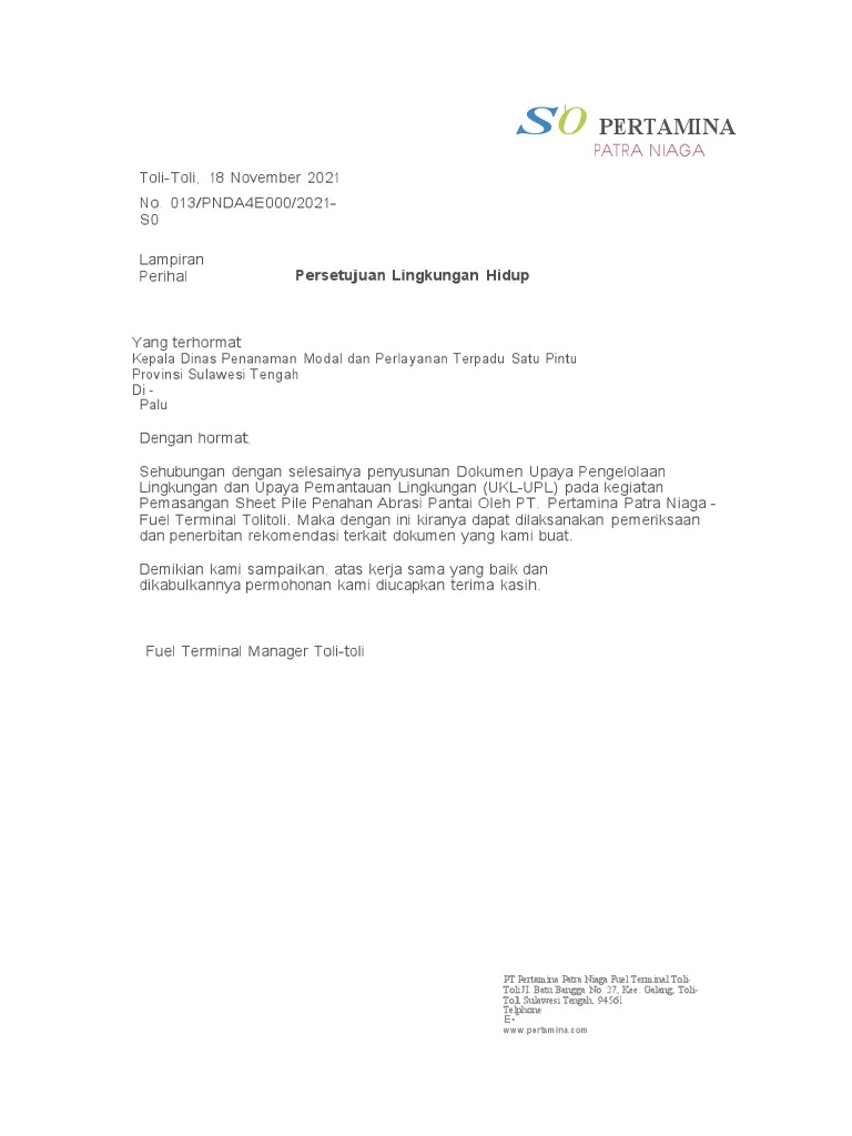 Persetujuan Lingkungan Hidup | PDF