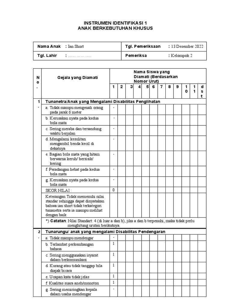 Instrumen Identifikasi 1 | PDF | Karier & Perkembangan | Seni ...