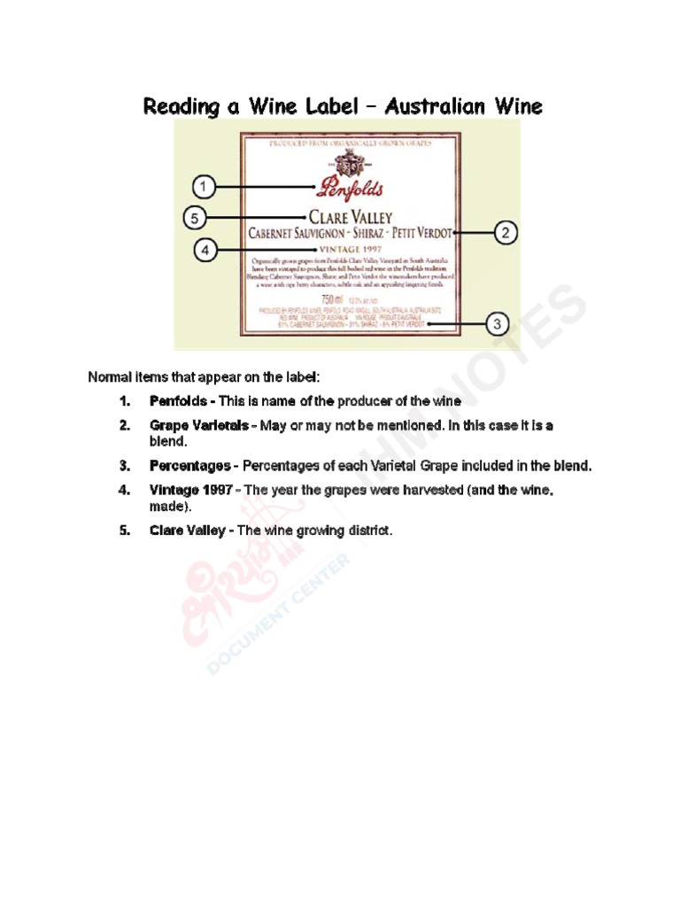 How To Read Wines Labels | PDF