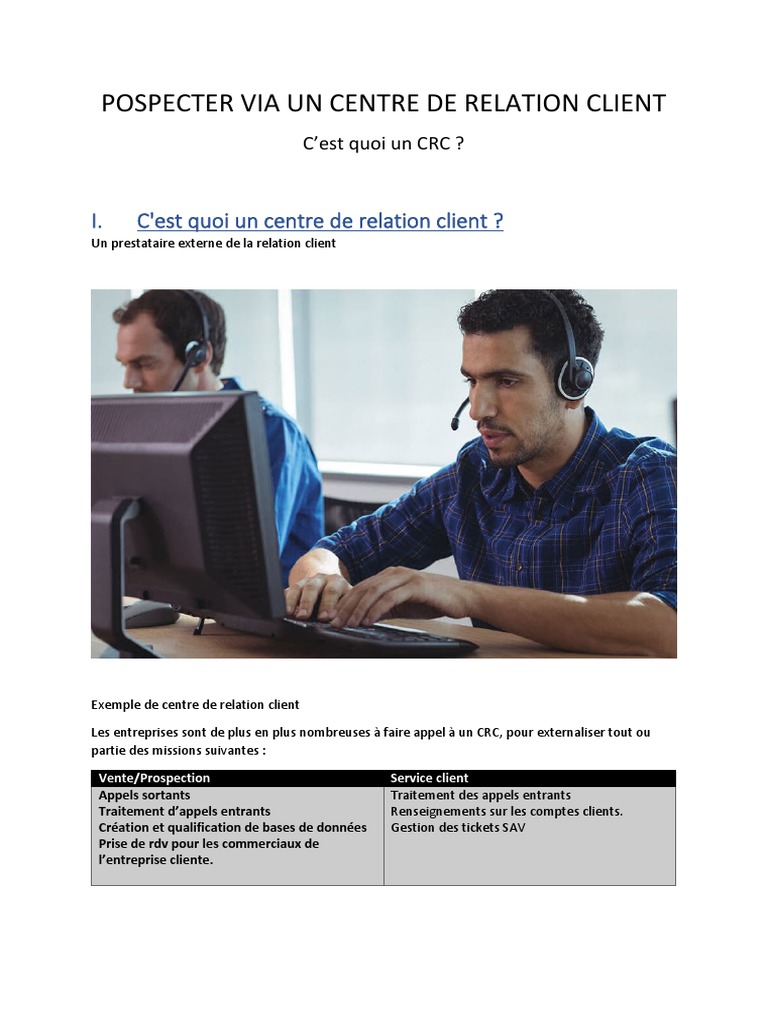 Pospecter Via Un Centre de Relation Client | PDF | Centre d'appel | Âge de l'information