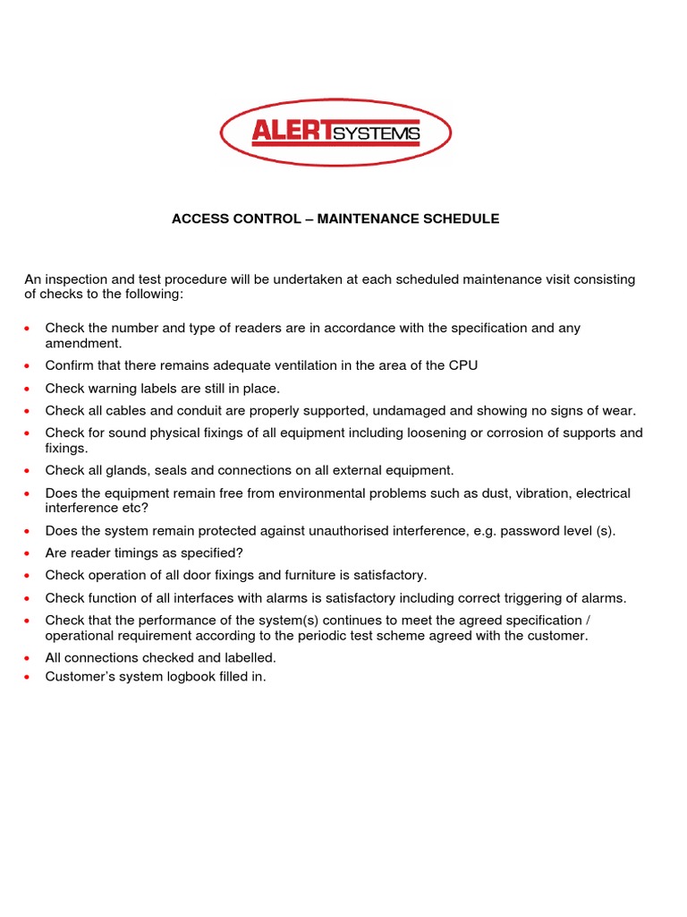 Access Check List | PDF