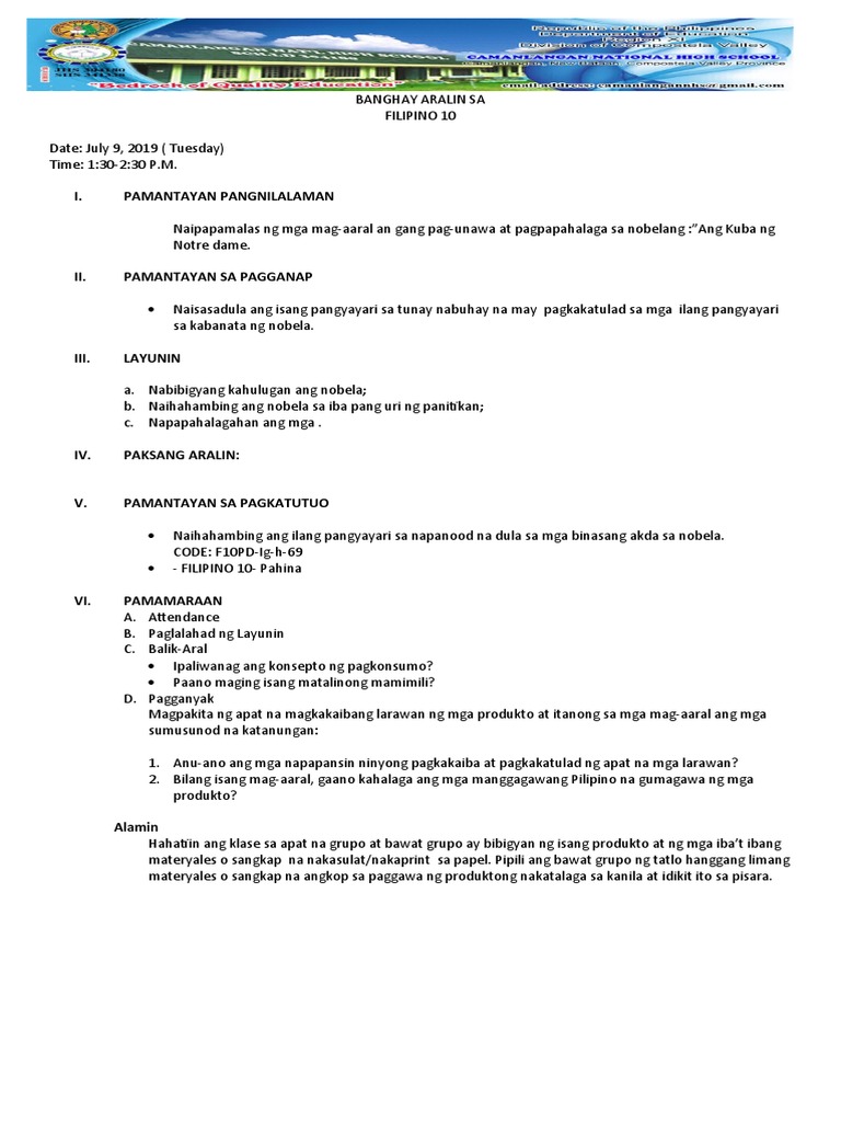LESSON PLAN-filipino | PDF