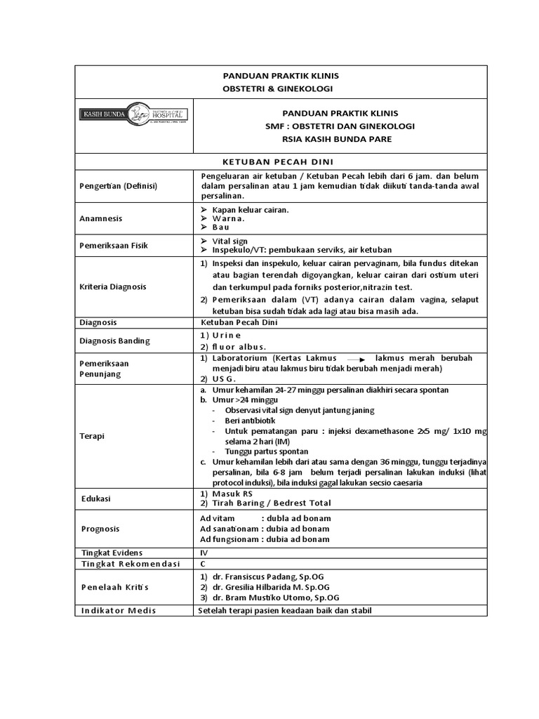 5.PPK Ketuban Pecah Dini | PDF