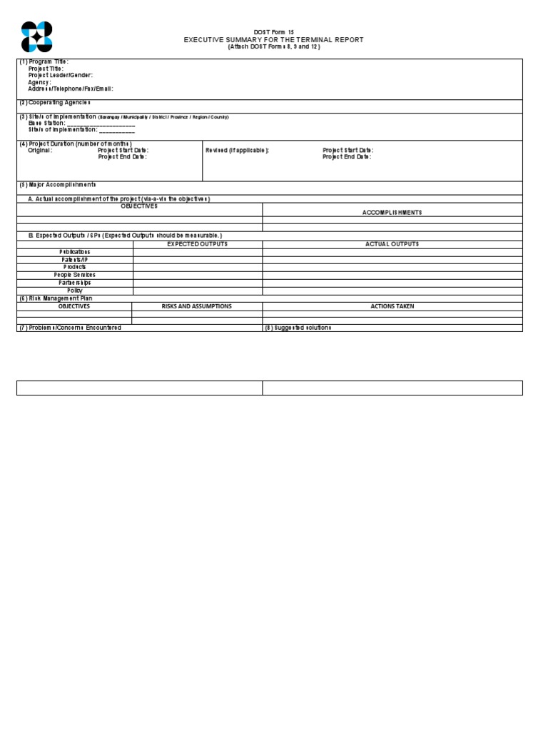 DOST Terminal Report Executive Summary | PDF | Methodology | Cognitive ...
