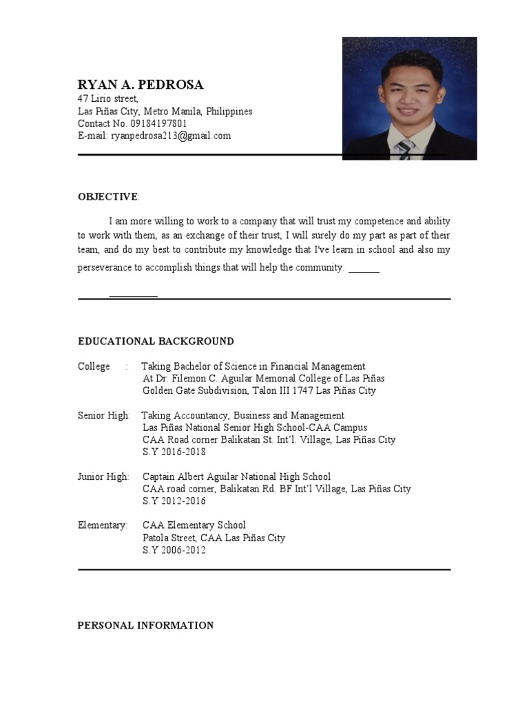 Resume Ryan Pedrosa | PDF