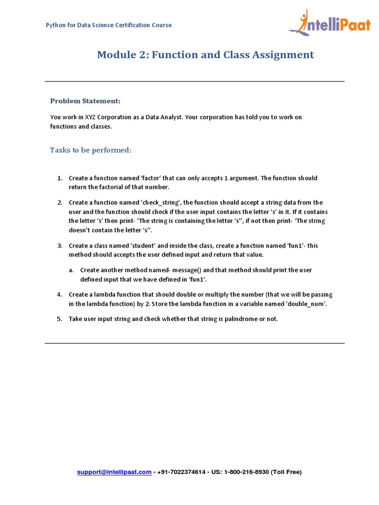 Python Data Science Certification Module 2 Functions Classes | PDF