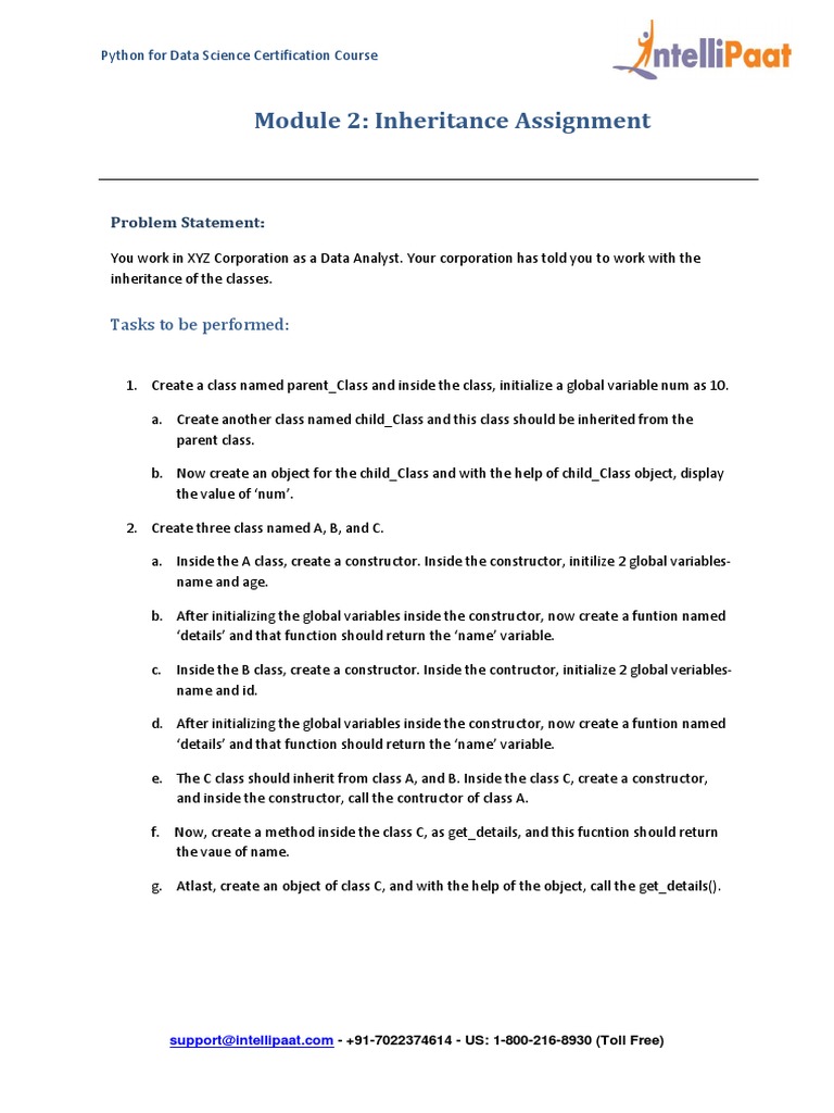 Mod2Inheritance Assignment | PDF | Programming | Constructor (Object Oriented Programming)
