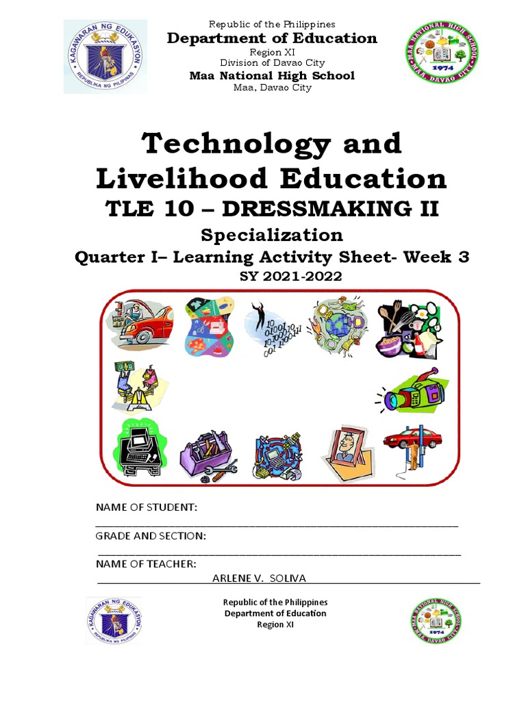 LAS Q1 WEEK3 TLE 10 Dressmaking II | PDF | Waist | Skirt