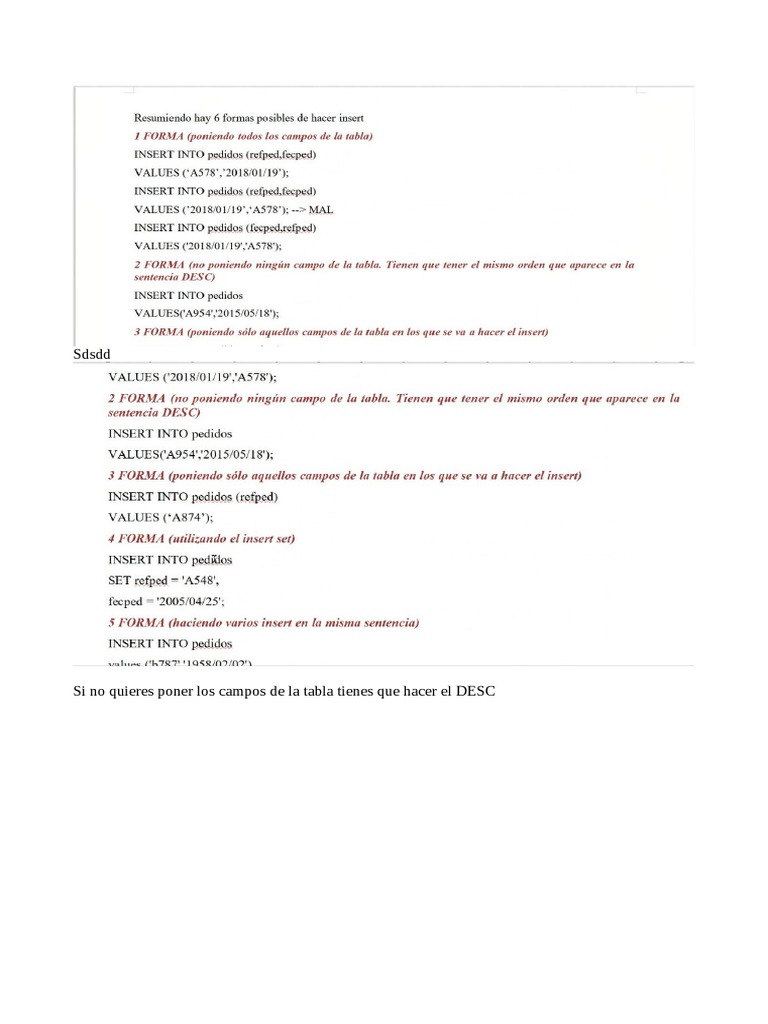 Clases SQL | PDF | Informática | Software de gestión de datos