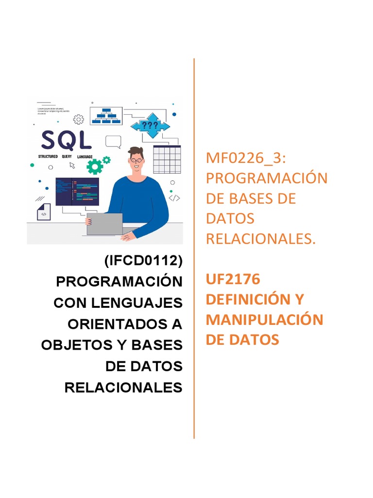 UF2176 Definicion y Manipulacion Datos | PDF | SQL | Bases de datos