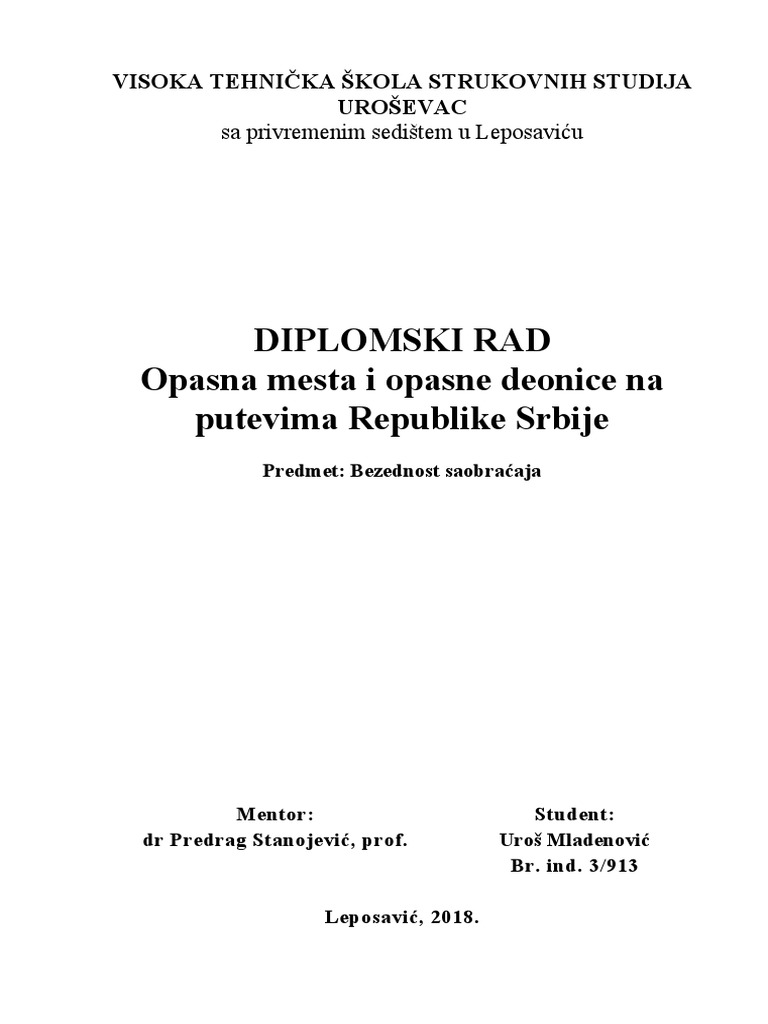 Specijalisticki Rad - Uros Mladenovic | PDF