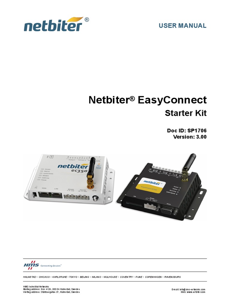 Netbiter Easyconnect Starter Kit Ec220 Ec350 | PDF | Computer Network ...