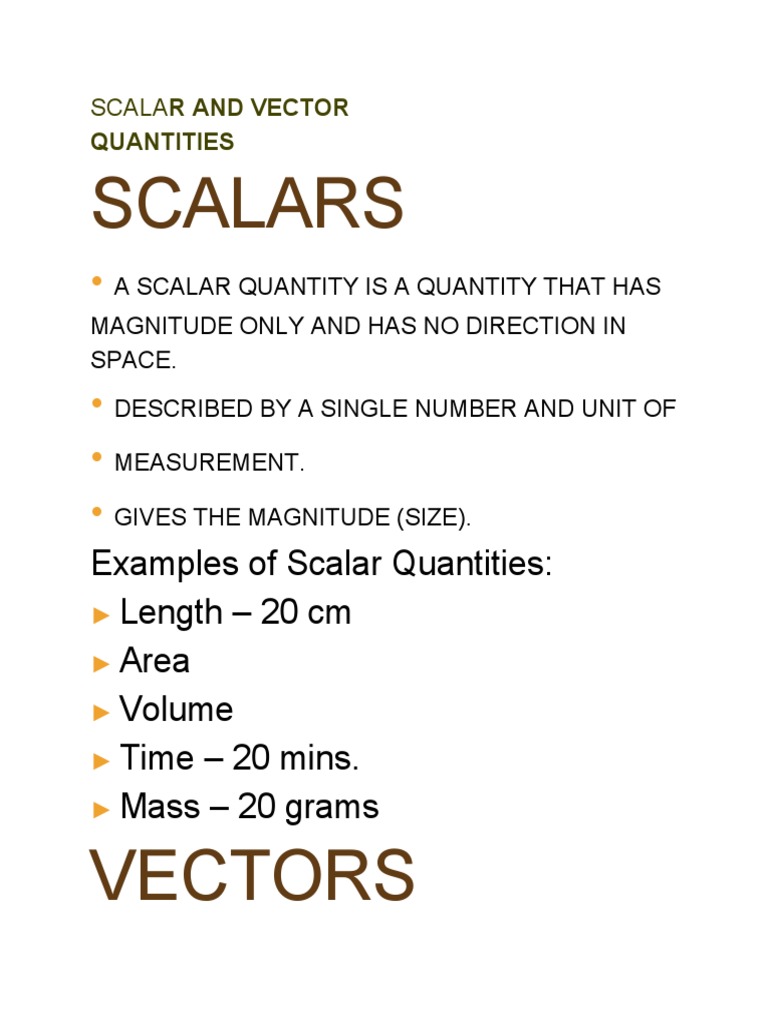 Scalar and Vector Quantities | PDF | Euclidean Vector | Mathematics