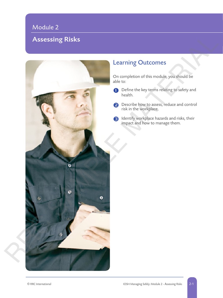 Iosh Ms Sample Material | PDF | Risk | Risk Assessment