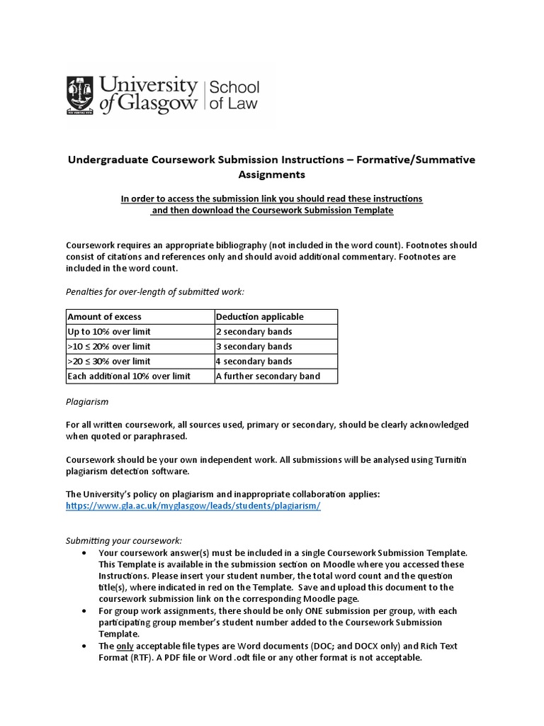 UG Coursework Submission Instructions 22-23 Final | PDF | Turnitin ...