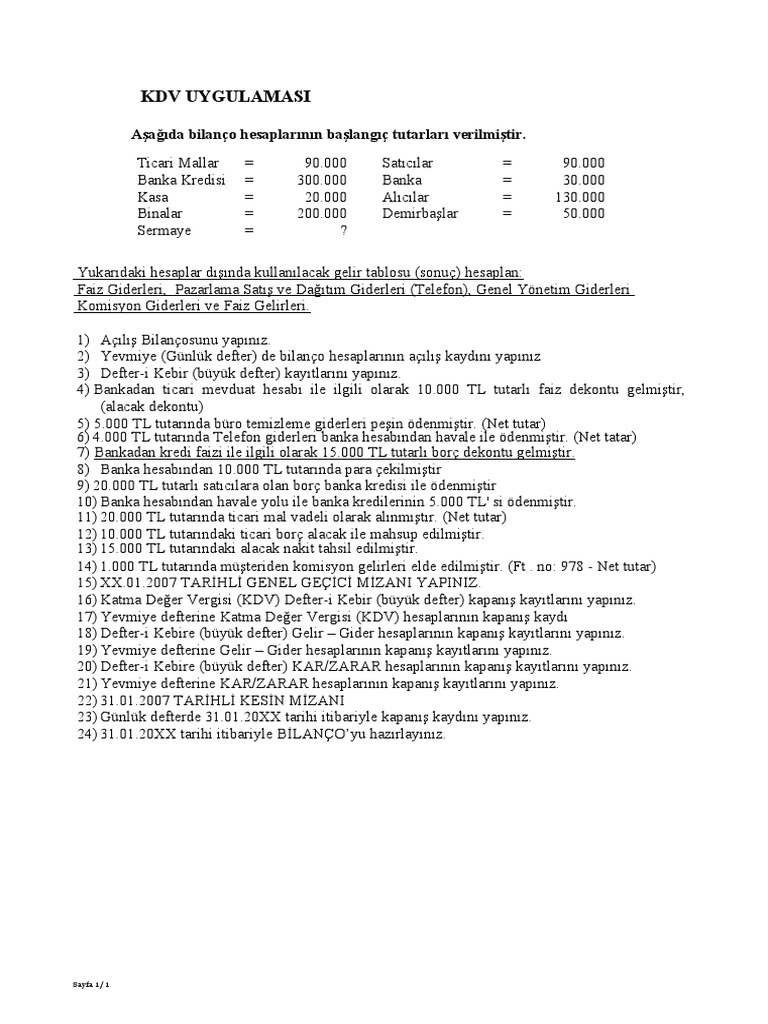 KDV UYG. 1 - (Ödev) | PDF