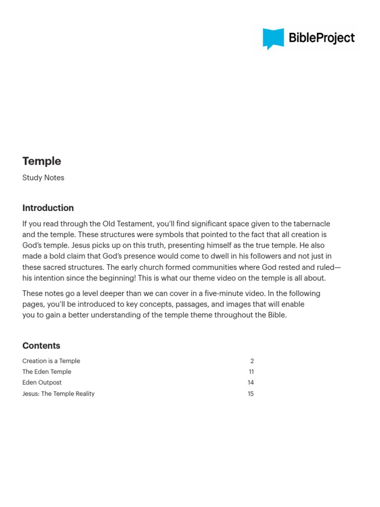 The Temple as a Microcosm: Literary and Theological Parallels Between ...