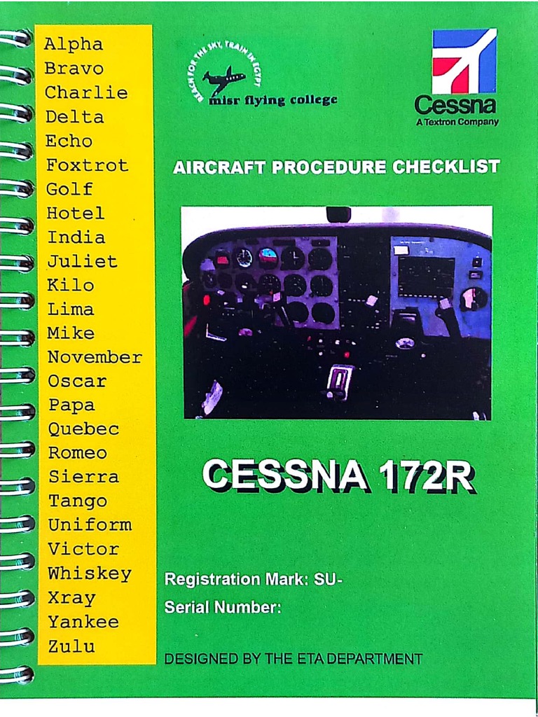 C172R Centurion Checklist | PDF | Takeoff | Flap (Aeronautics)