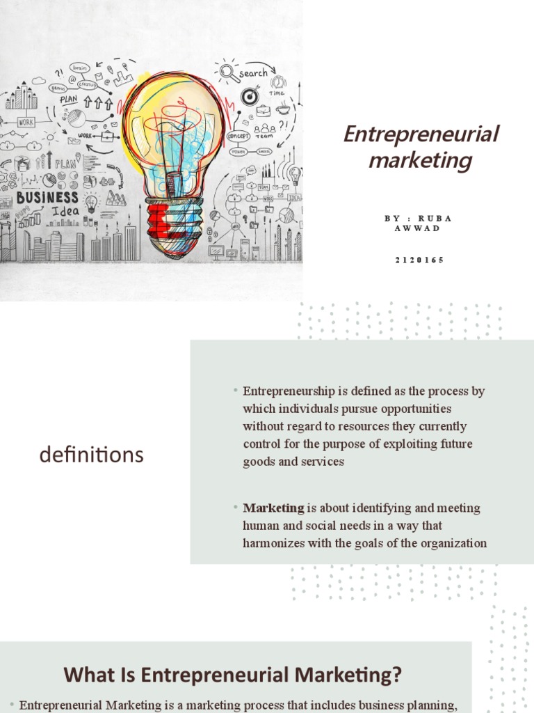 التسويق الريادي | PDF | Entrepreneurship | Marketing