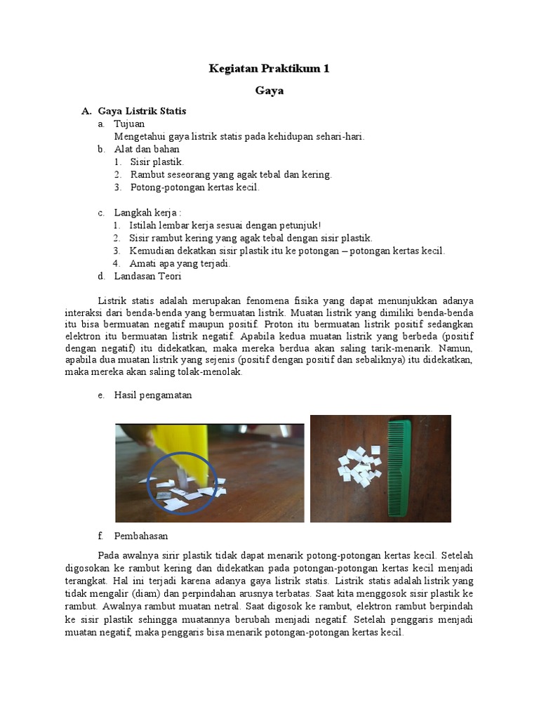 Eksperimen Gaya Listrik dan Magnet | PDF | Sains & Matematika
