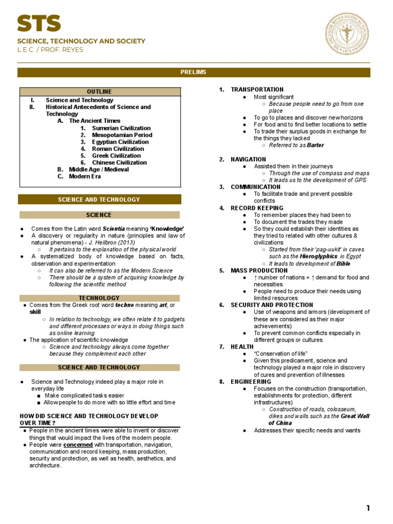 Prelims Sts | PDF | Id | Science