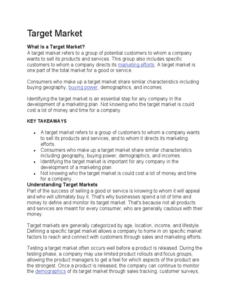 Defining Target Markets: Understanding Who Your Customers Are and How ...