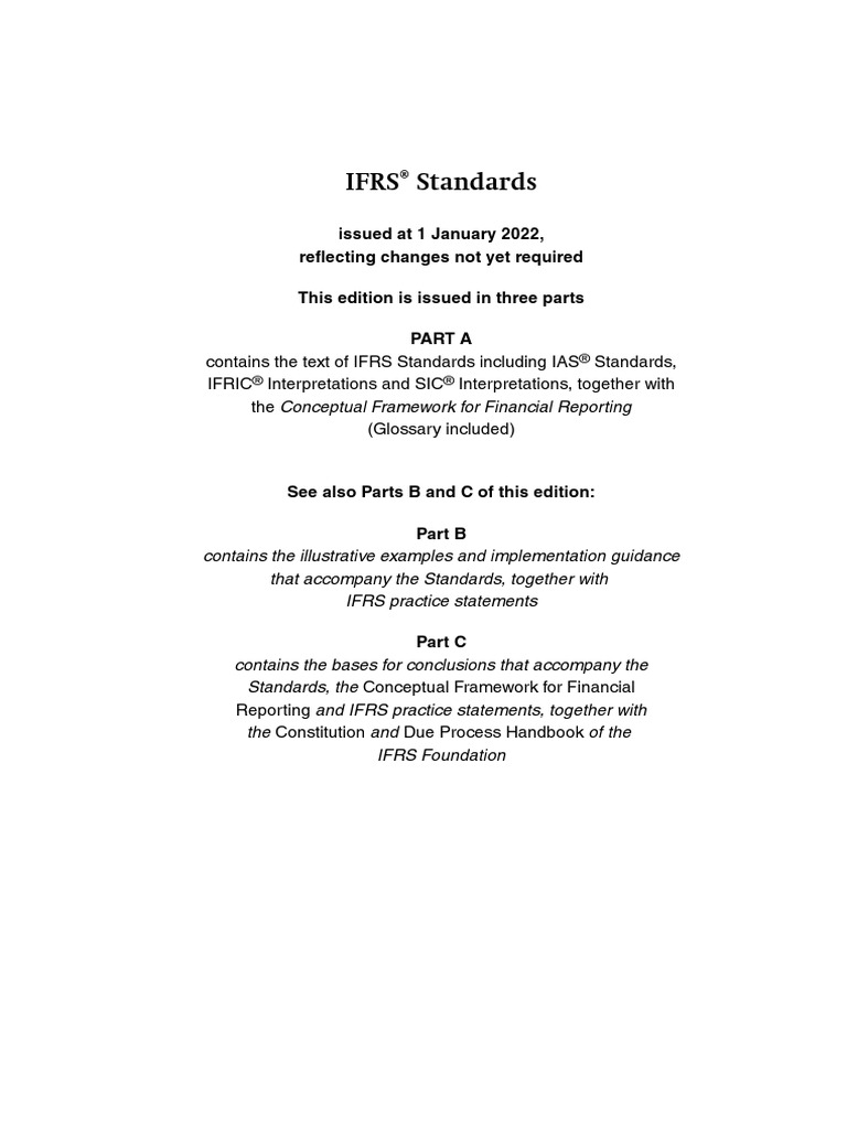 Ifrs Issued Standards 2022 Part A | PDF | International Financial ...