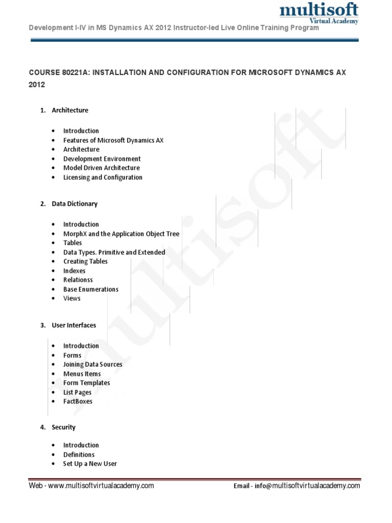 Development in Dynamics Ax 2012 Course Content | PDF | Object (Computer Science) | Class ...