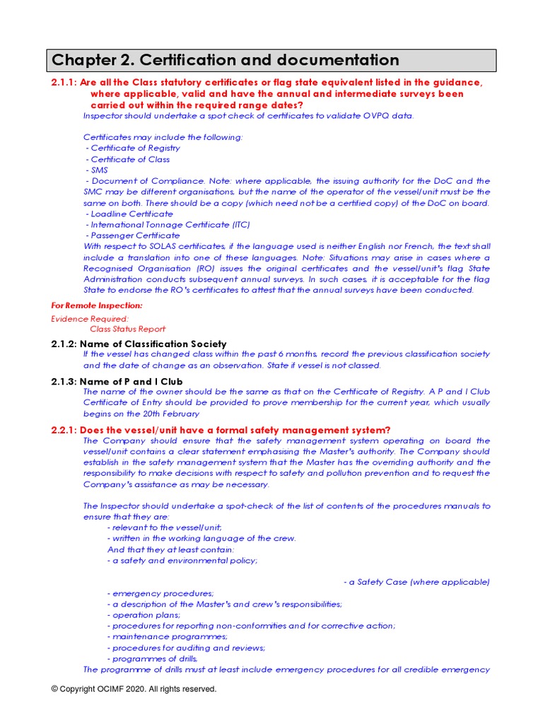 OCIMF Offshore Vessel Inspection Questionnaire (3rd Edition - Remote ...