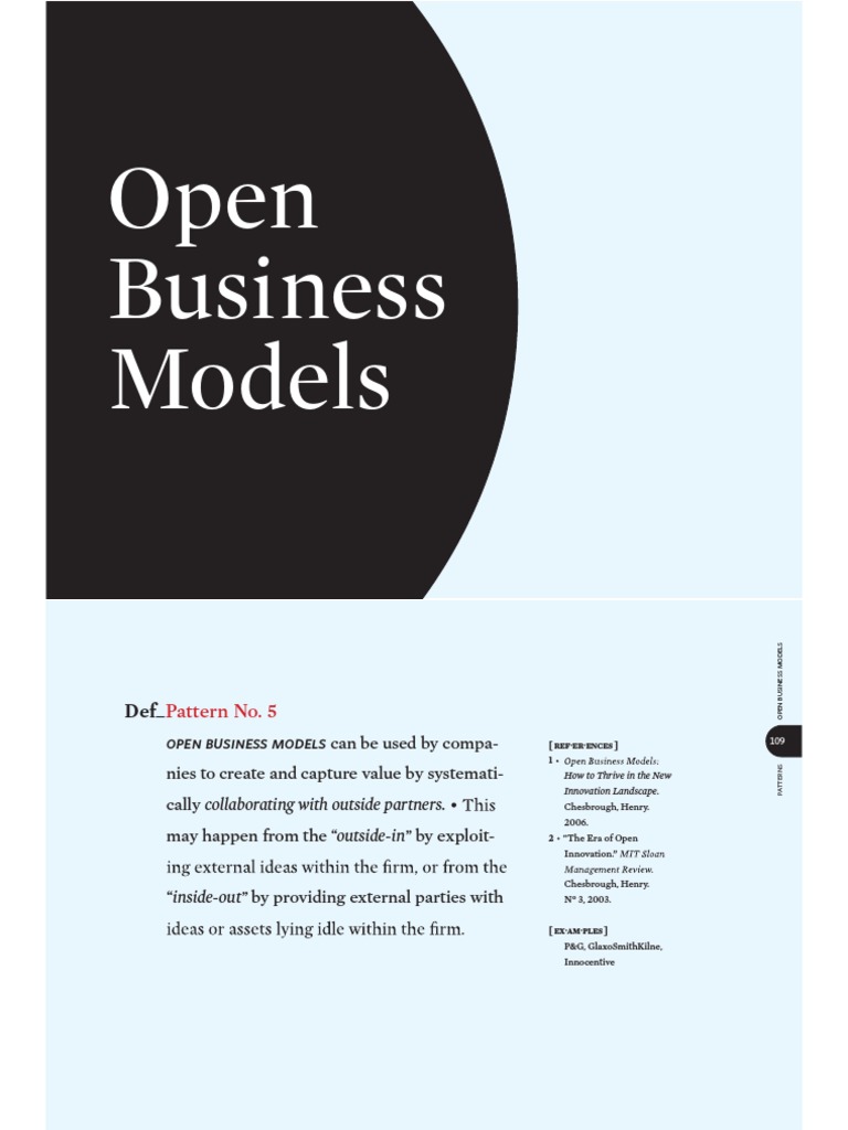 Open Business Models | PDF | Business Model | Innovation