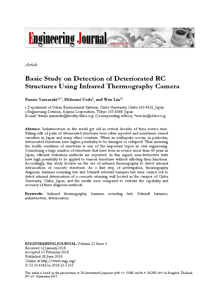 01 Basic Study On Detection of Deteriorated RC Structures Using Infrared Thermography Camera ...
