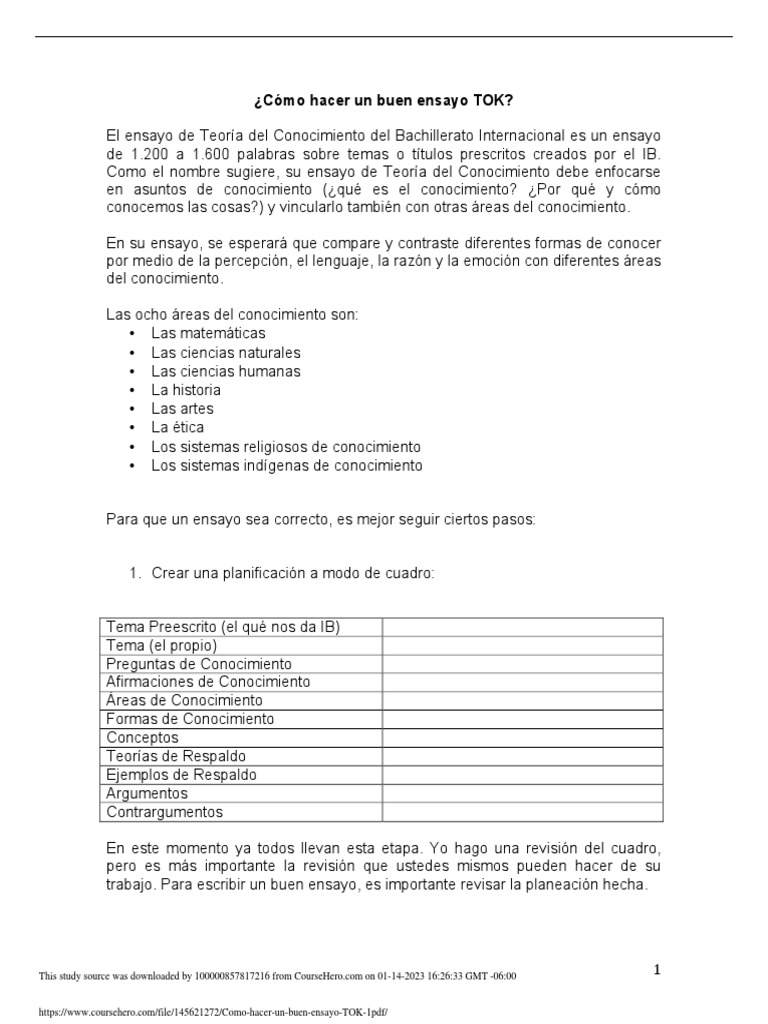 Cómo Hacer Un Buen Ensayo TDC | PDF | Ensayos | Conocimiento