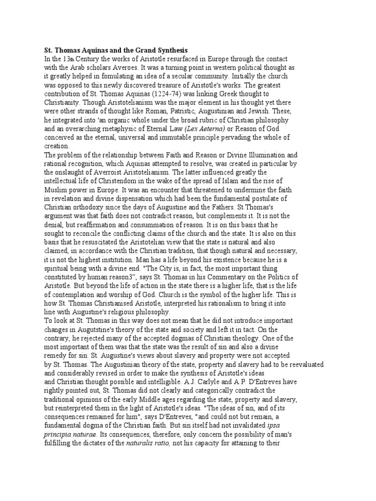 02 Aquinas | PDF | Thomas Aquinas | Reason