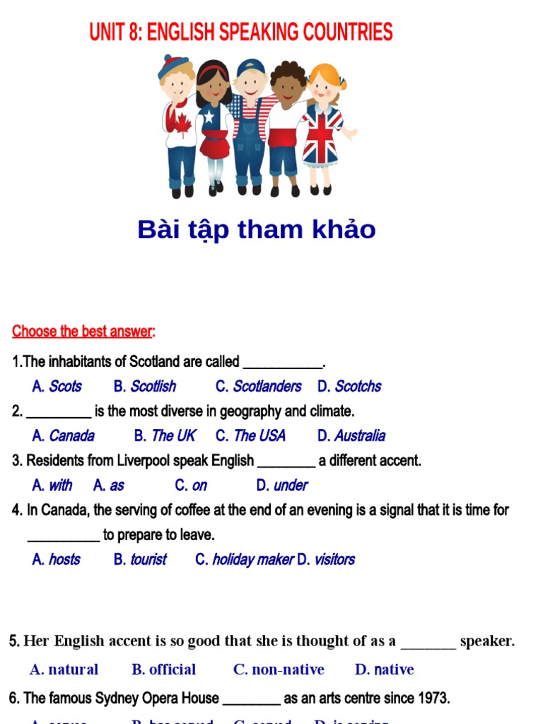 Unit 8 English Speaking Countries Lesson 7 Looking Back Project | PDF