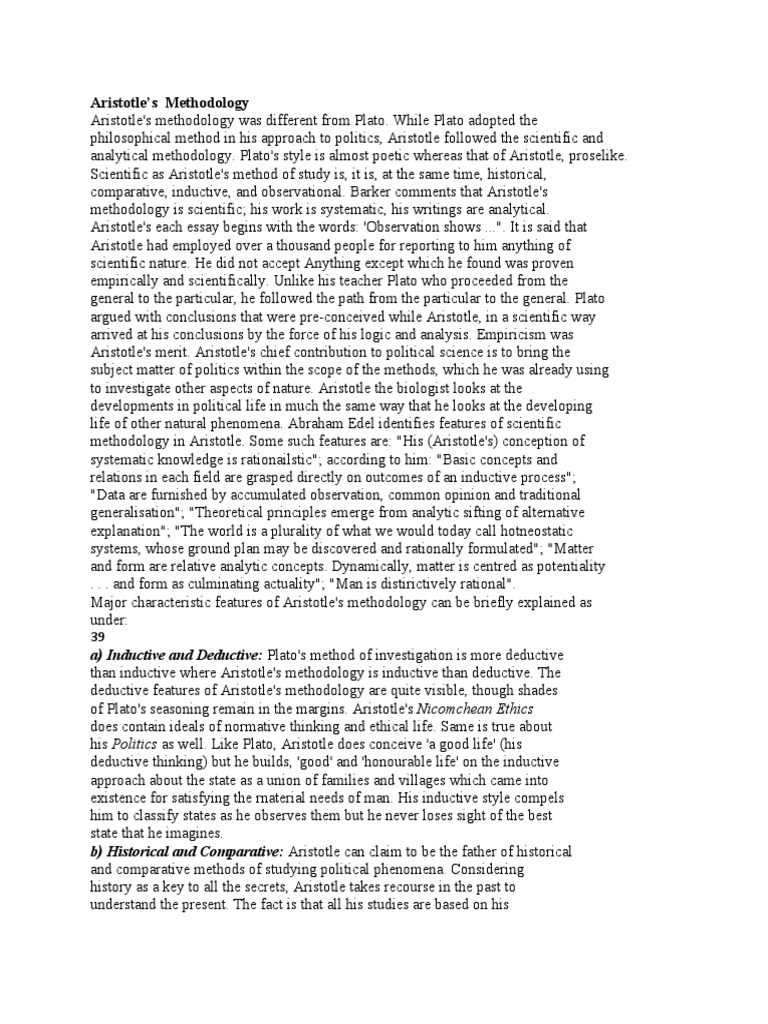 Aristotle Method | PDF | Aristotle | Inductive Reasoning
