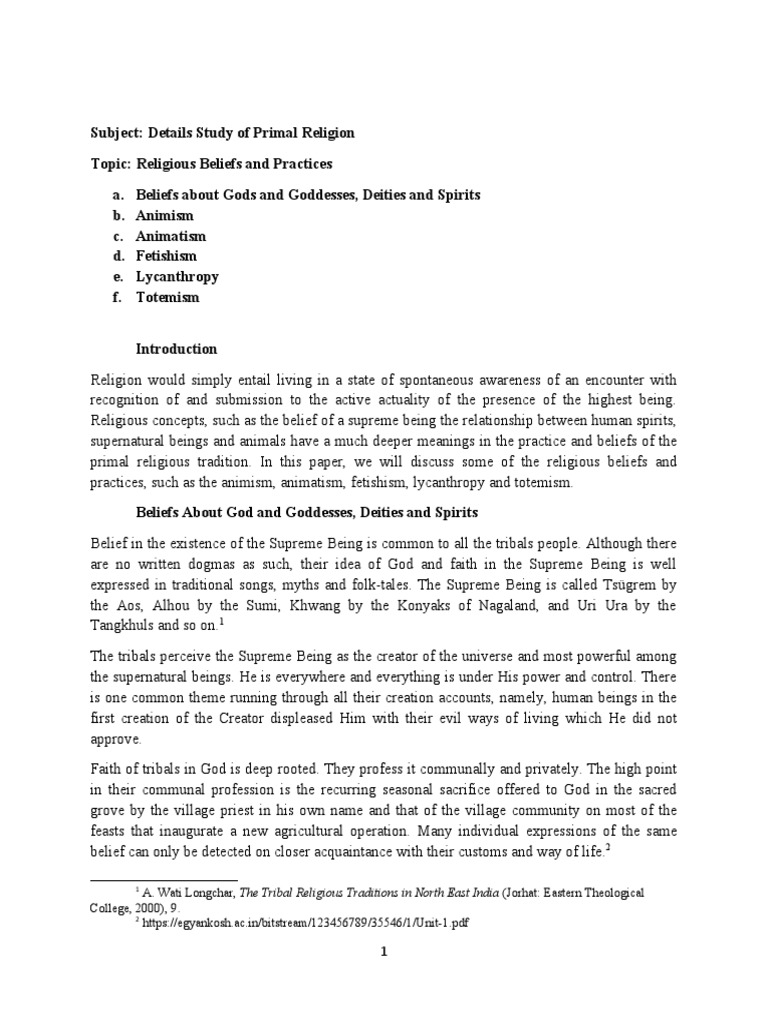 Primal Religious Beliefs and Practices - Docx Finl | PDF | Werewolves ...