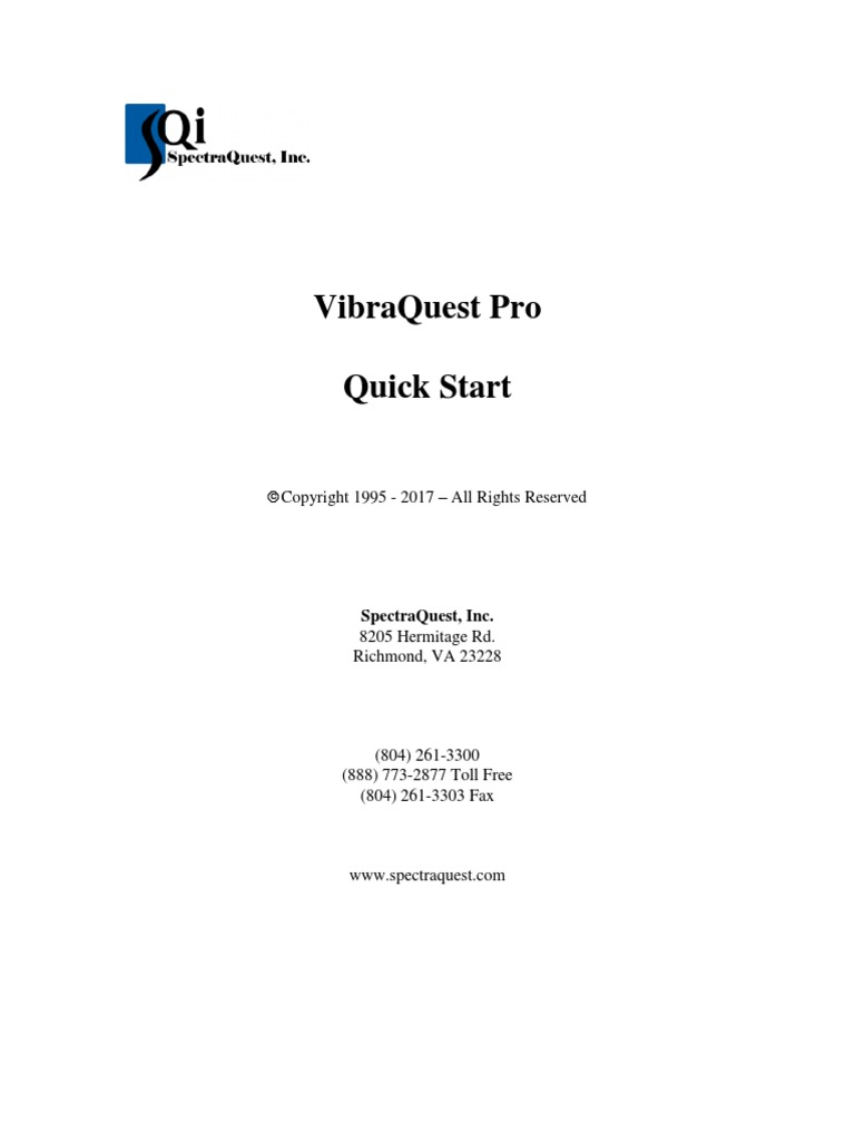 VibraQuest Pro-Quick Start | PDF | Installation (Computer Programs) | Device Driver