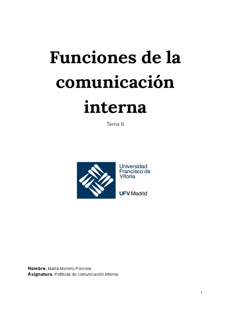 Funciones de La Comunicación Interna | PDF | Business | Planificación